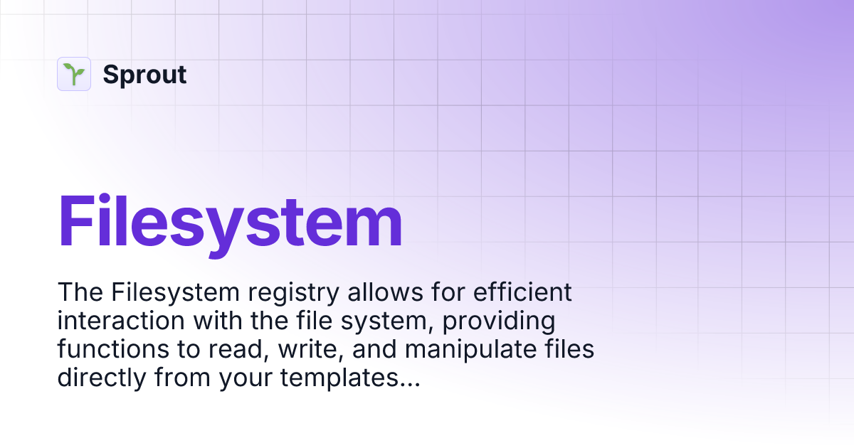 Filesystem | Sprout